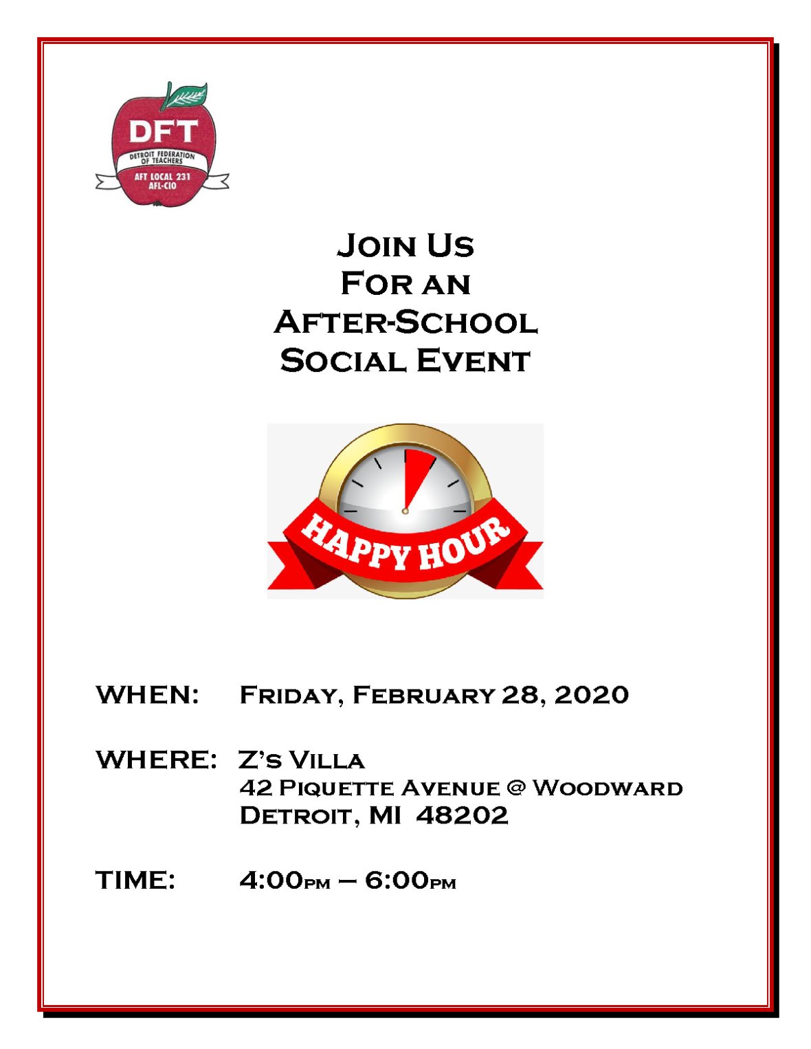 After School Social Event | Detroit Federation of Teachers